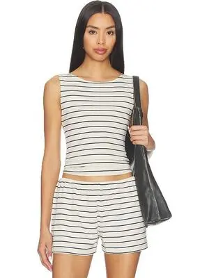 WeWoreWhat Striped Muscle Tank - Light Grey
