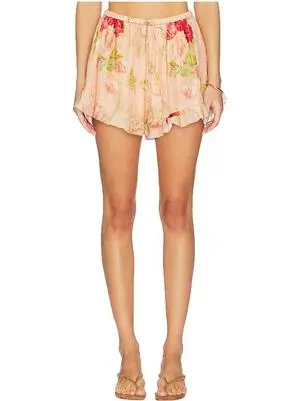 Zimmermann Roselight Silk Frill Short - Pink