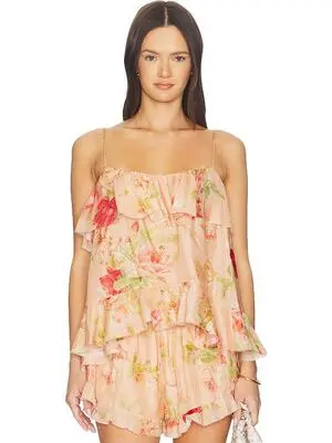 Zimmermann Roselight Frill Cami Top - Pink
