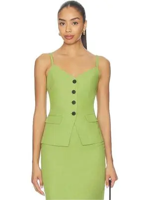 ALIGNE Apple Linen Mix Waistcoat - Green