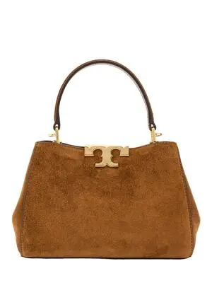 Tory Burch Tory Burch Eleanor Mini Suede Top Handle Bag Caramel