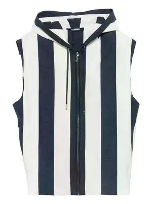 Jacquemus Marinière Striped Sleeveless Hooded Gilet - Blue