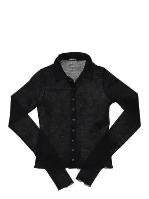 ANN DEMEULEMEESTER Jacquard Slim Fit Jersey Shirt - Black