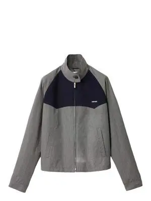 Miu Miu Gingham Check Blouson Jacket - Grey