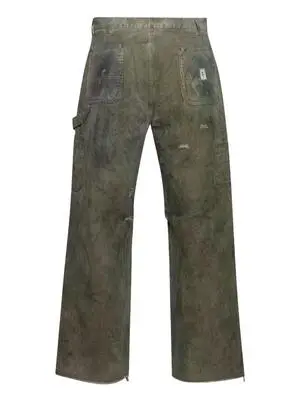 PALY Waxed-canvas Double-knee Trousers - Brown