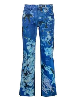 Paula Canovas Del Vas Graphic-print Denim Jeans - Blue