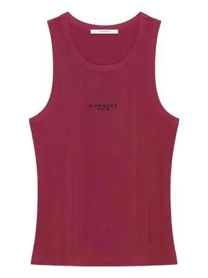 Givenchy Ribbed Knit Logo Tank Top - Red