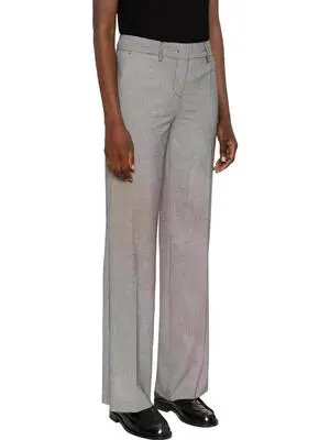 NINA 14.7 Micro-check Tailored Trousers - Black