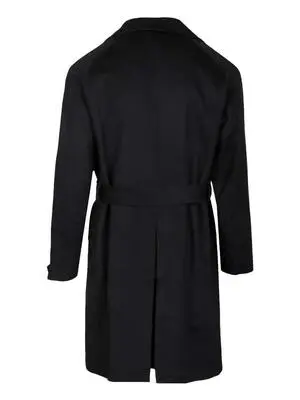 GUARINUCCI Double-breasted Belted Coat - Blue