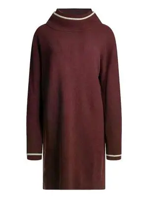 Brunello Cucinelli Mini Dress With Striped Trim - Red