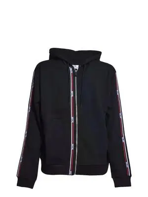 Gcds Logo Tape Zip-up Hoodie - Black
