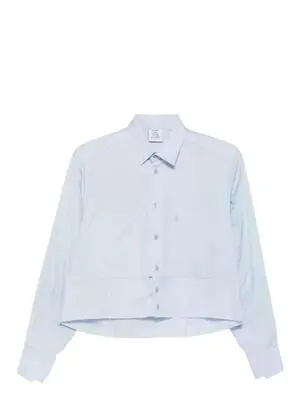 Vetements Cropped Raw-edge Shirt - Blue