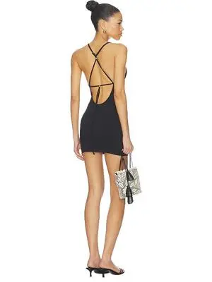 Frankies Bikinis X Jennie Carla Cotton Jersey Mini Dress - Black