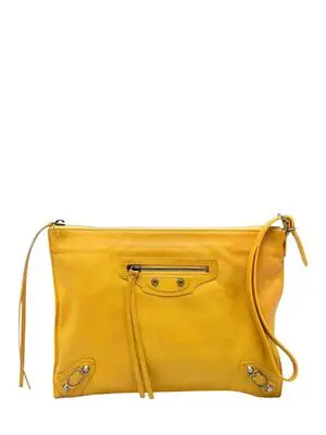 Balenciaga Leather Papier Wristlet Clutch Bag - Yellow