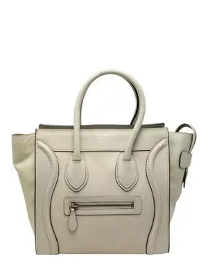 Celine 2012 Micro Leather Luggage Tote Bag - Brown
