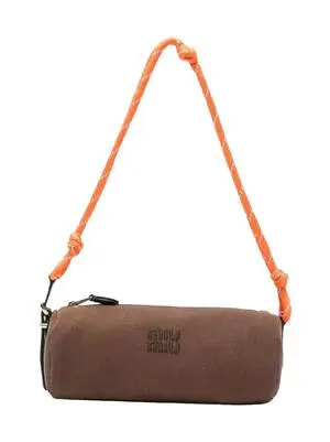 Miu Miu Miu Miu Gabardine Cylindrical Shoulder Bag Brown