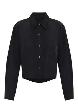 Alexander Wang Logo Embroidered Cropped Shirt - Black