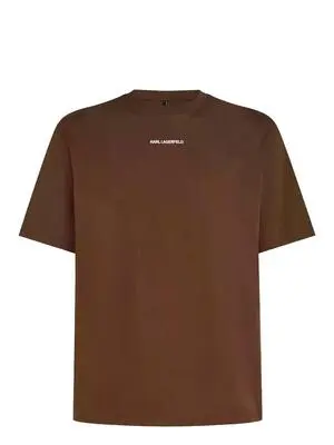 Karl Lagerfeld Logo Print T-shirt - Brown