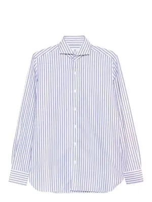 LUIGI BORRELLI Striped Cotton Shirt - Blue