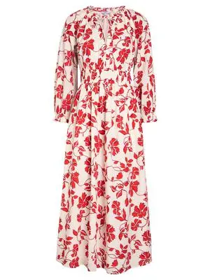 Rails Matia Floral-print Cotton Midi Dress - Red