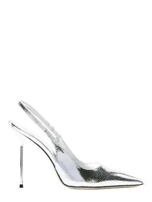 Paris Texas Lidia 115mm Metallic-effect Leather Pumps - Silver