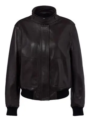 Nour Hammour Rios Leather Jacket - Brown