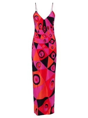 Emilio Pucci Occhi Silk Twill Gown Multicoloured