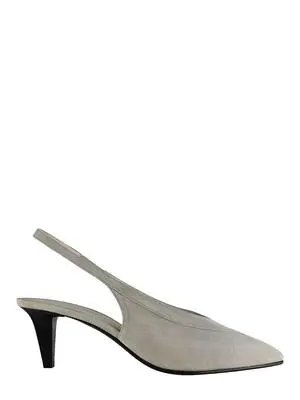 Loro Piana Rebecca Suede Slingback Pumps - Grey