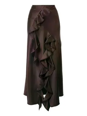 ELLERY Salero Panelled Skirt - Brown