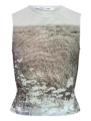 SAMSOE SAMSOE Landscape Print Sleeveless Top - Brown