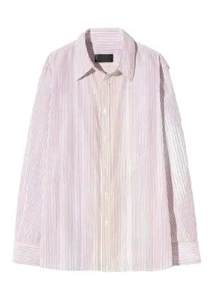 NILI LOTAN Raphael Striped Cotton Shirt - Red