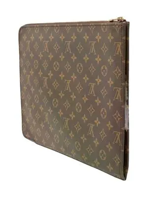 LOUIS VUITTON 1992 Monogram Poche Documents Portfolio - Brown