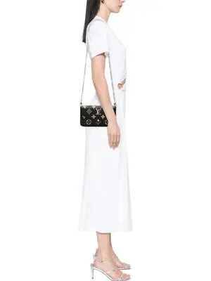 LOUIS VUITTON Louis Vuitton 2021 Monogram Empreinte Pochette Felicie Crossbody Bag Black