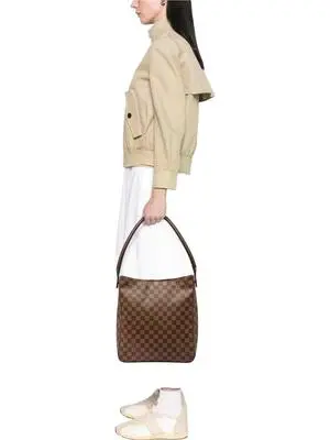 LOUIS VUITTON Damier Ebene Canvas Looping Gm Tote Bag - Brown