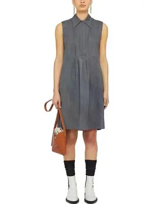 JIL SANDER Wool Midi Dress - Grey