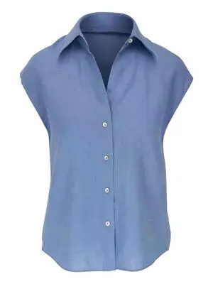 VINCE Vince Sleeveless Linen Shirt