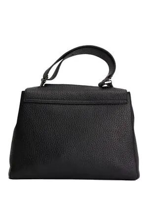 Orciani Sveva Pebbled Leather Shoulder Bag - Black