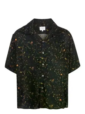 Rhude Abstract-print Logo-embroidered Shirt - Black