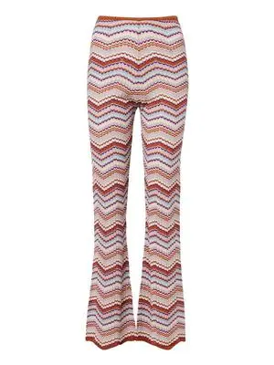 RIXO Rixo Boni Chevron Cotton Flared Trousers