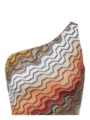 Missoni One-shoulder Lame Crop Top - Multicoloured