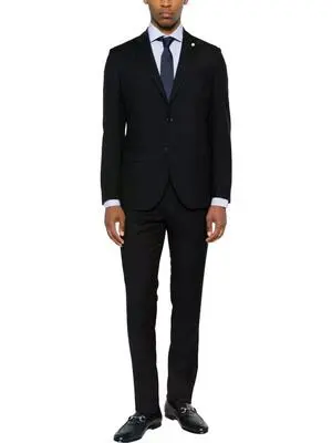 LUIGI BIANCHI MANTOVA Single-breasted Notched-lapels Suit - Blue