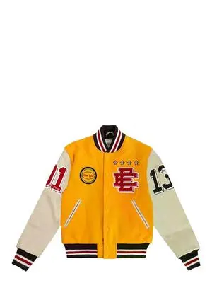 ERIC EMANUEL Varsity Letterman Patch-detail Jacket - Yellow