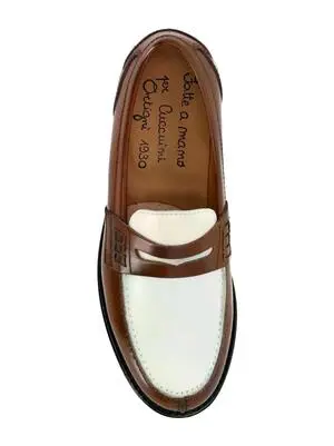 ORTIGNI Two-tone Penny Loafers - Brown