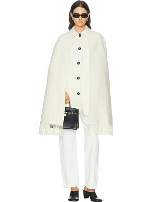 TOTEME Fringe Cape Coat - Winter White