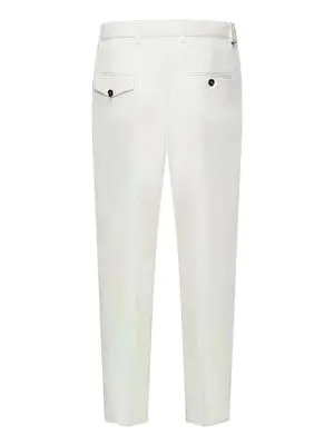 BE ABLE Belted Pleated Tailored Trousers - White