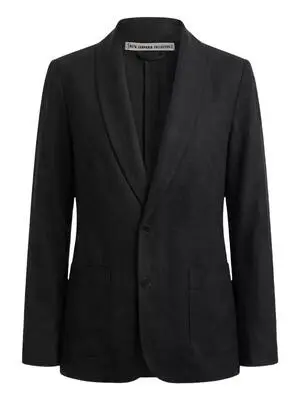 META CAMPANIA COLLECTIVE Linen Shawl Lapel Jacket - Black