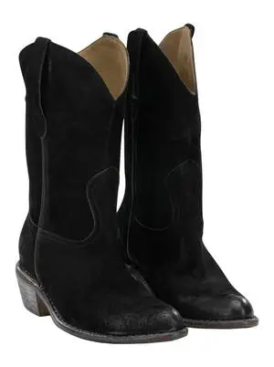 Moma Panelled Cowboy Boots - Black