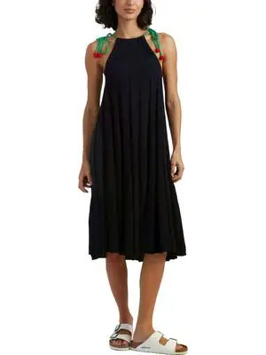 Chinti & Parker Cherry Strap Midi Dress - Blue