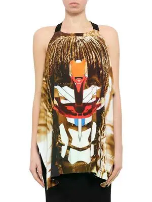 Givenchy Graphic Mask Print Dress - Black