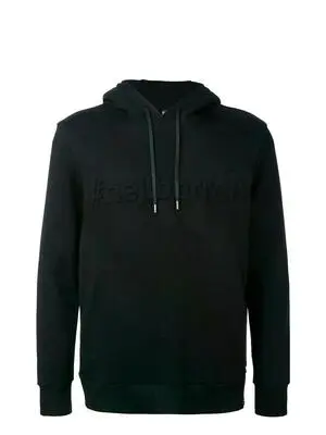 Neil Barrett Embossed Logo Cotton Hoodie - Black